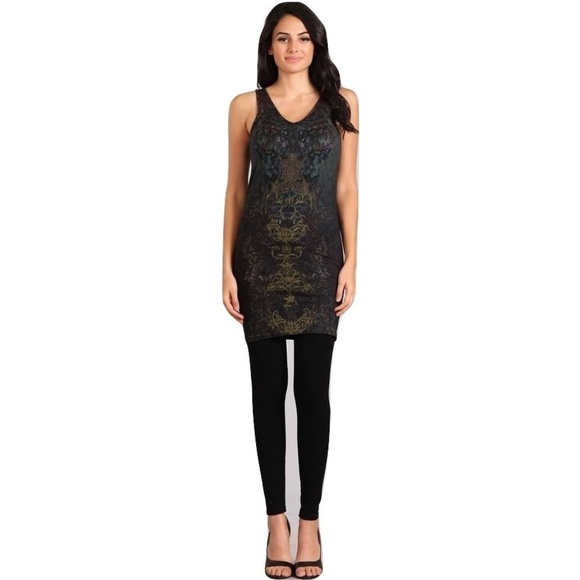 M. Rena | Dresses | M Rena Gorgeous Prints Reversible Bodycon Tank ...